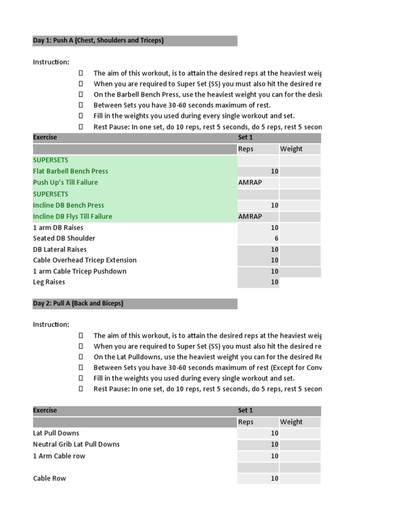 Push Pull Legs V2 | PDF