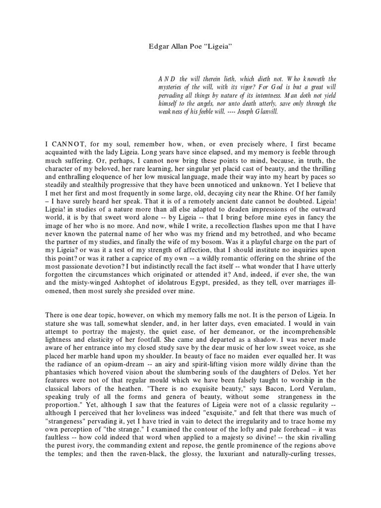 04a. Edgar Allan Poe - Ligeia | PDF