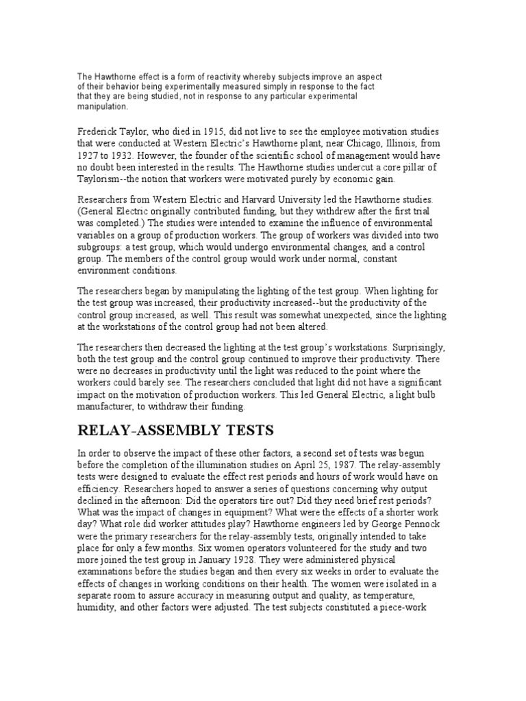 Relay-Assembly Tests | PDF | Behavioural Sciences | Psychology