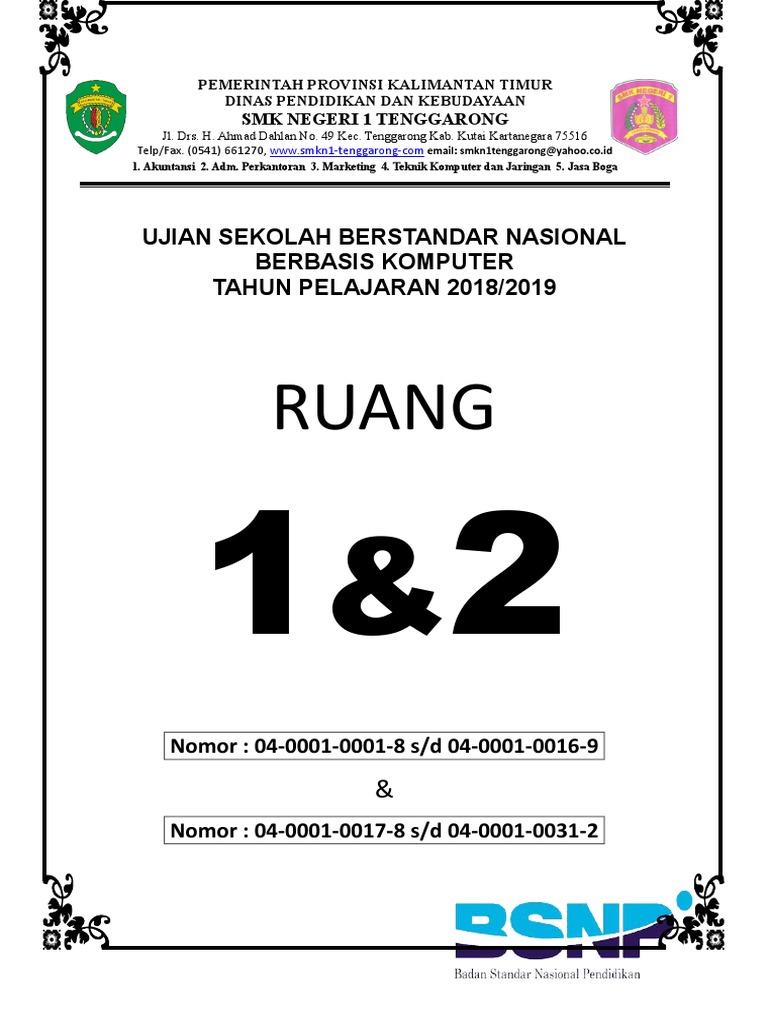Sampul dan Label Ruang Ujian SMK | PDF | Bisnis | Komputer