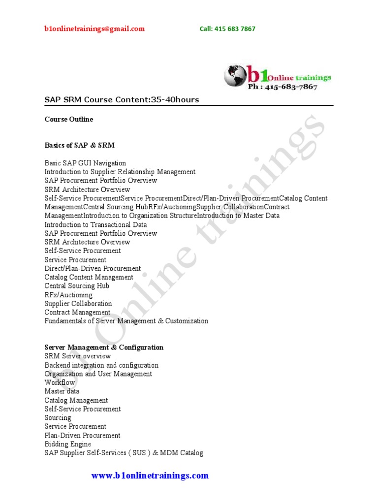 Sap SRM | PDF | Procurement | Sap Se