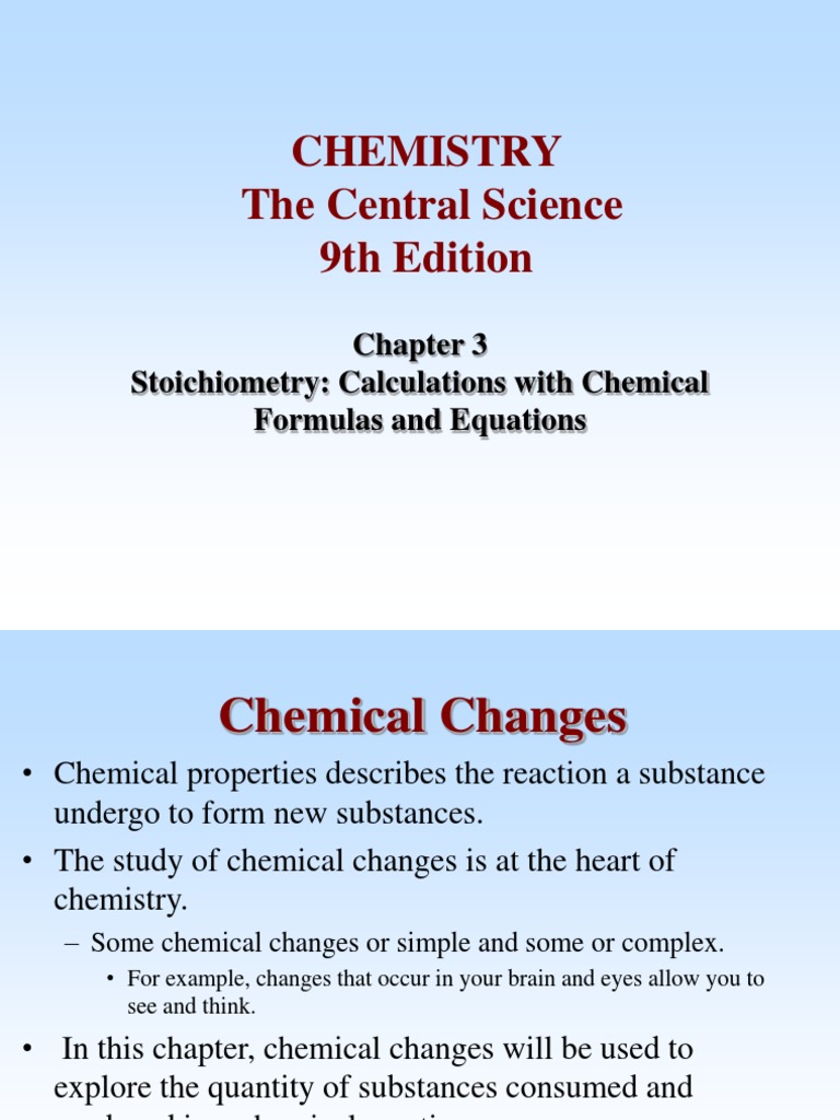3 Brown, Et - Al.-Chapter 3 Stoichiometry Calculations With Chemical ...
