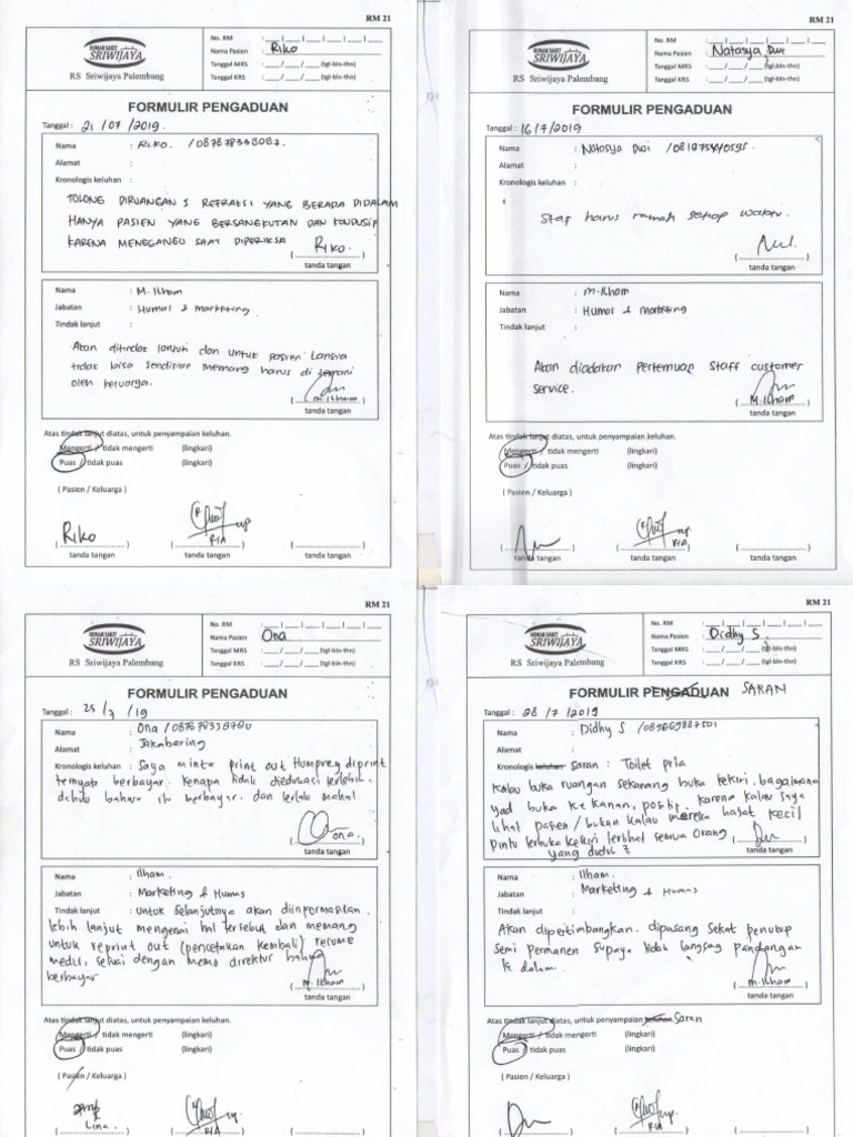 BUKTI FORM PENGADUAN PASIEN New PDF | PDF