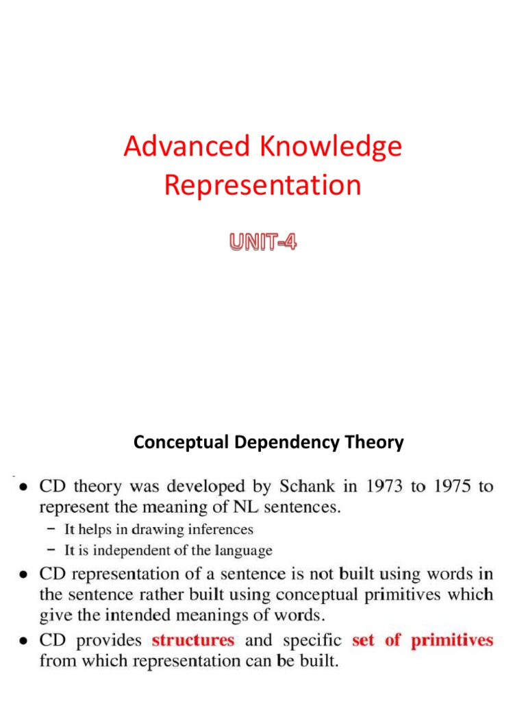 Unit-4 Advanced Knowledge Representation | PDF