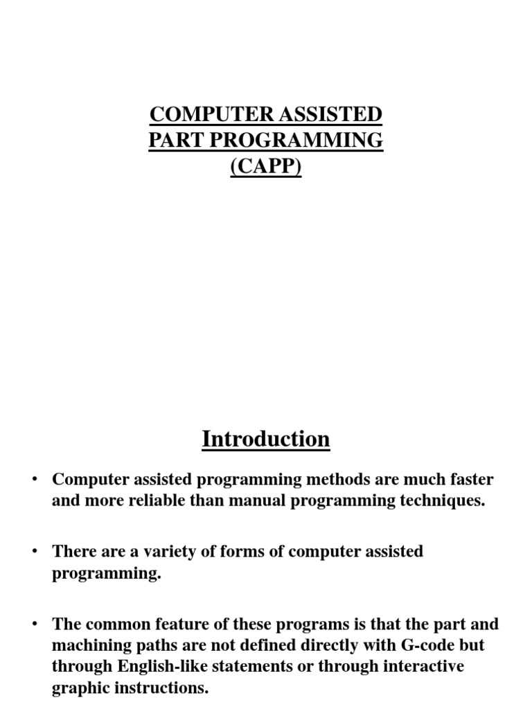 Computer Assisted Part Programming | PDF | Teaching Methods & Materials | Technology & Engineering