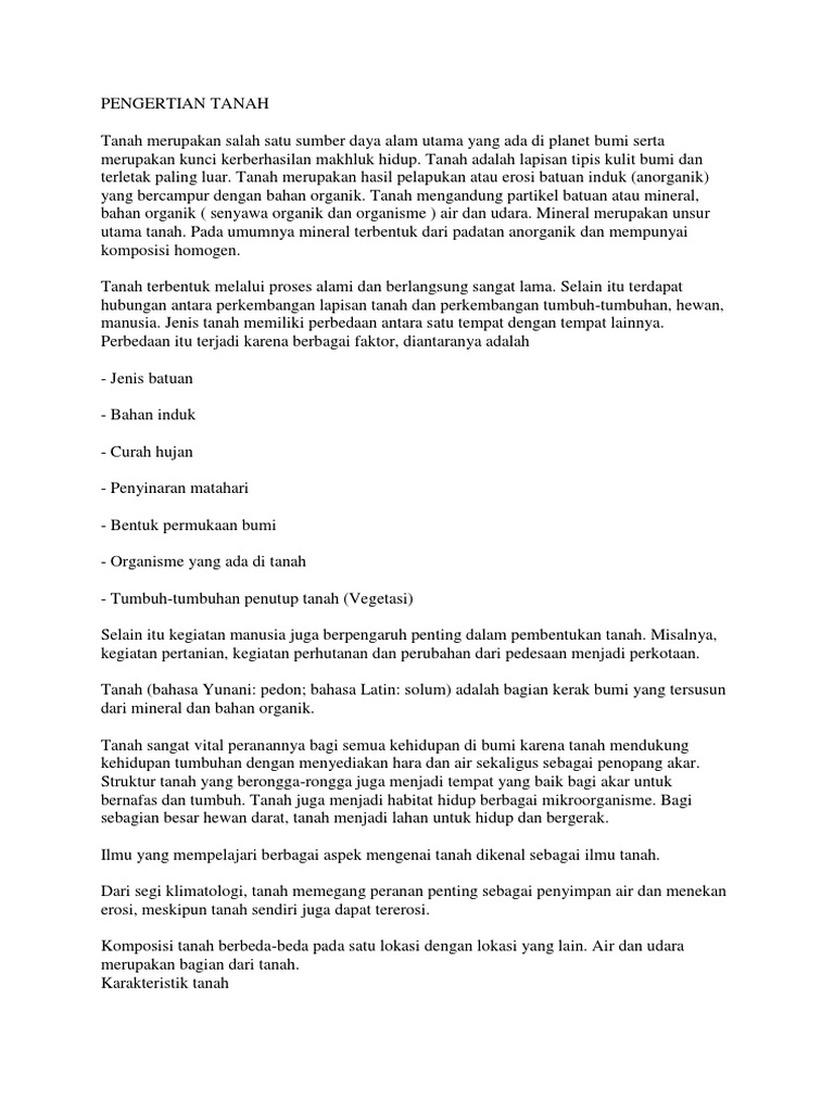 Pengertian Tanah | PDF