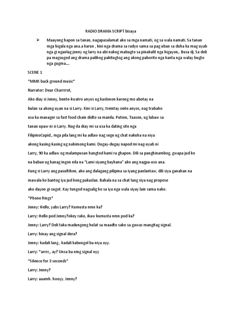 RADIO DRAMA SCRIPT Bisaya | PDF