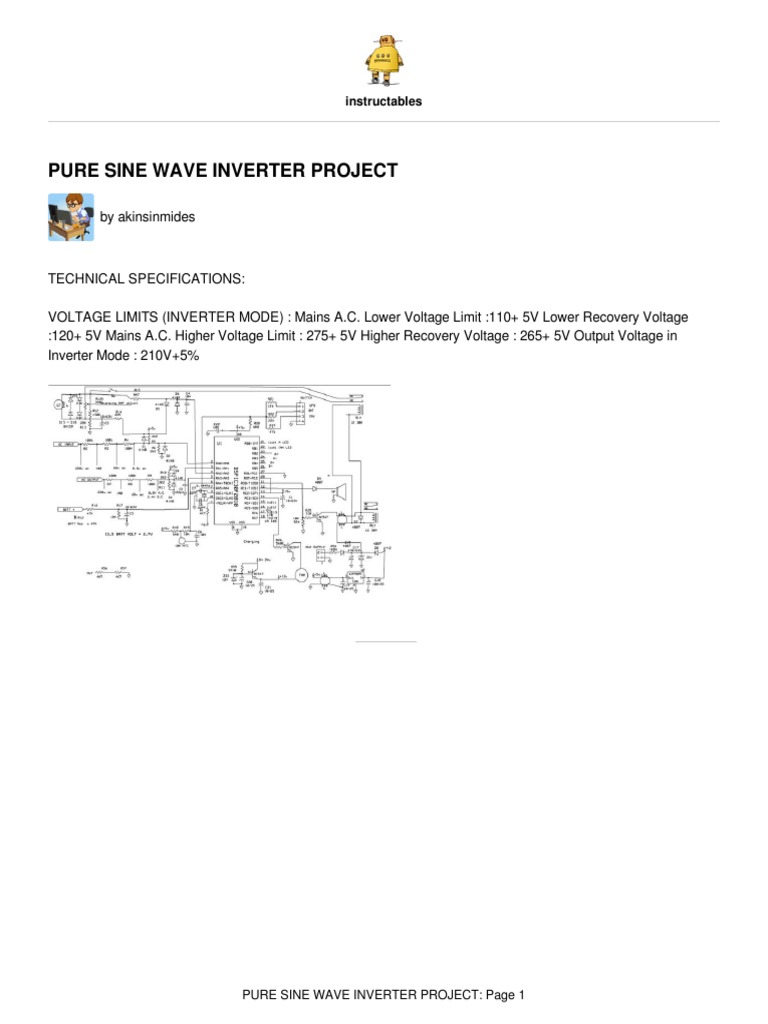 Pure Sine Wave Inverter Project PDF | PDF