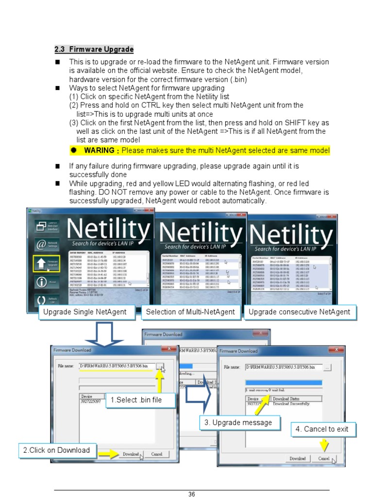 SNMP Firmware Update Using Netility | PDF