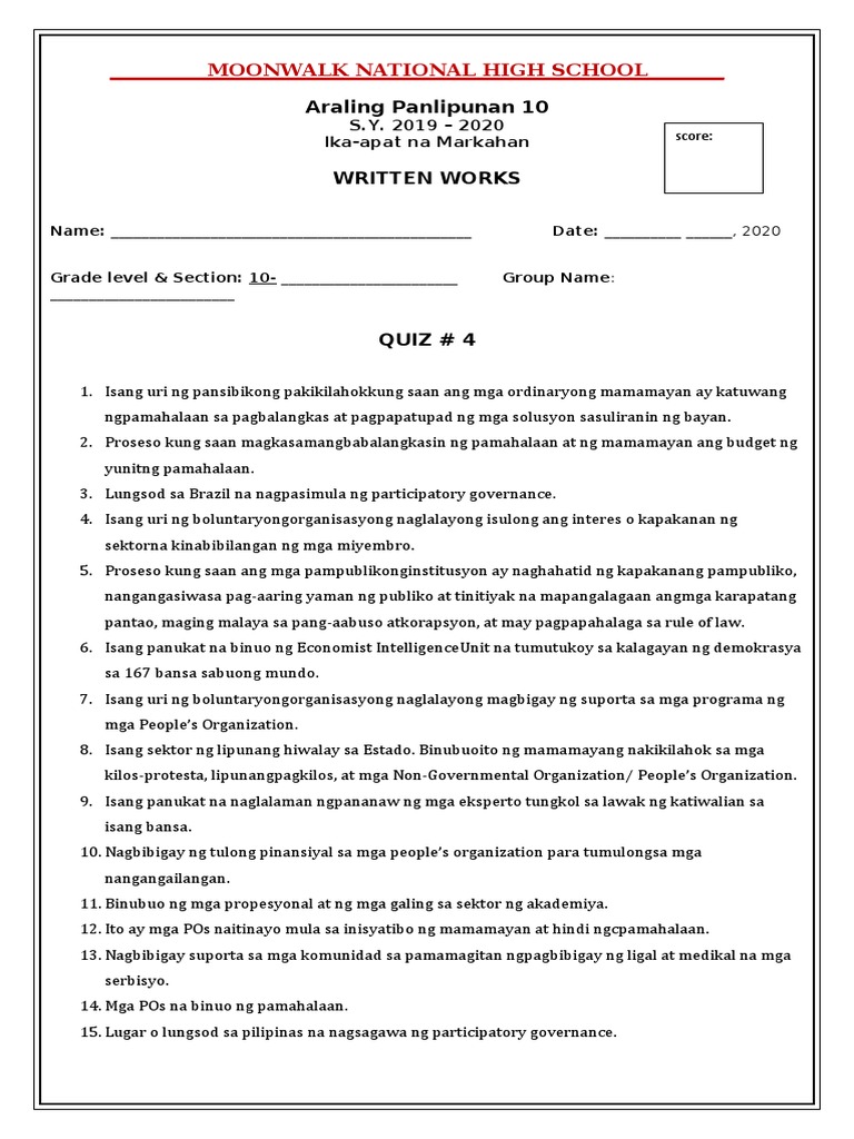 New Quiz Format | PDF