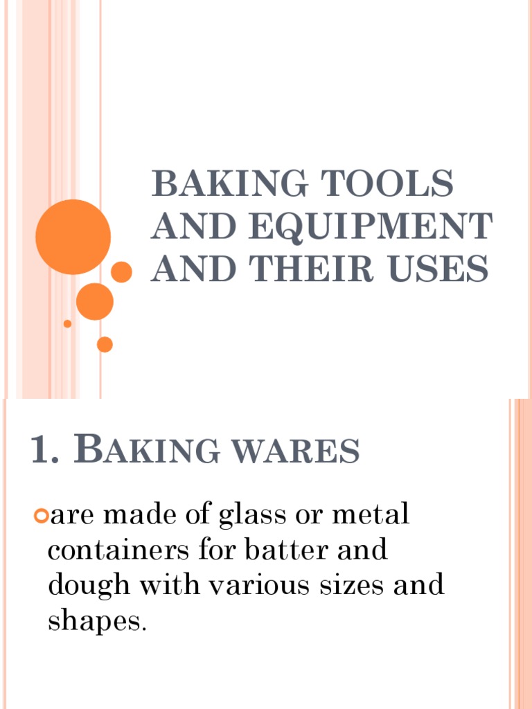 Baking Tools and Equipment and Their Uses | PDF | Cooking, Food & Wine