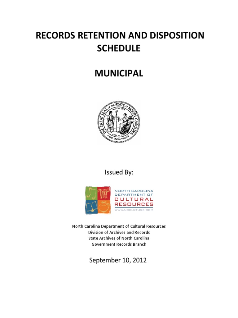 Municipal Records Retention and Disposition Schedule PDF | PDF