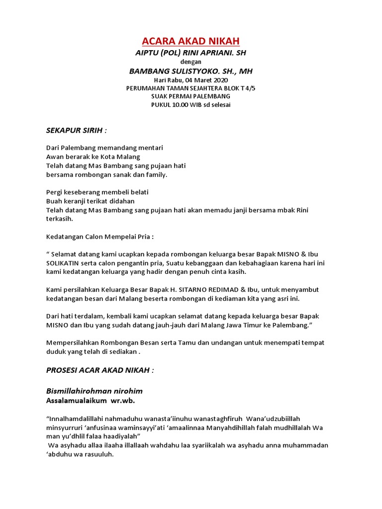 Teks Akad Nikah New | PDF