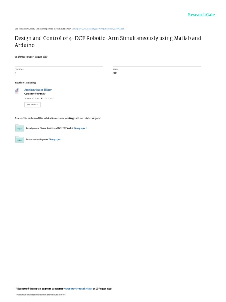Control and Design of Robotic Arm3 | PDF