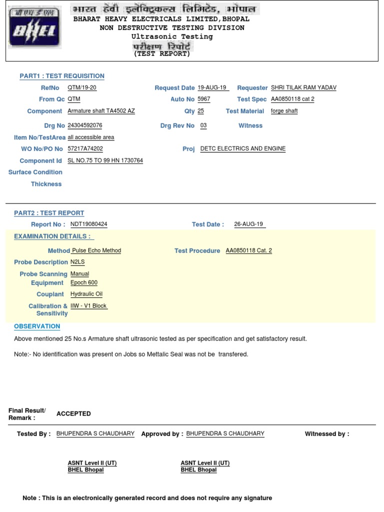 Ut Test Report | PDF