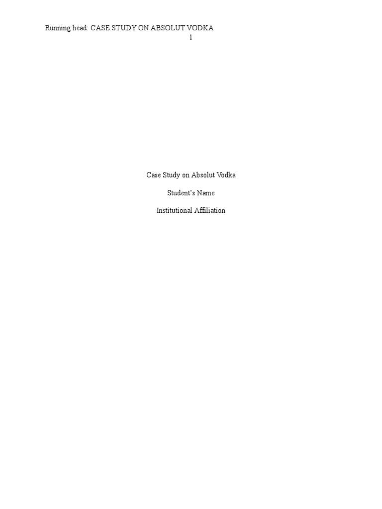 Case Study On Absolut Vodka | PDF