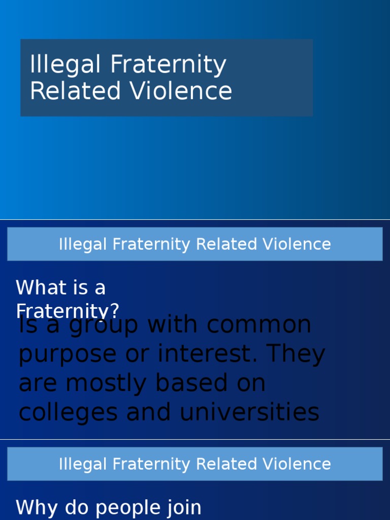 Understanding Illegal Fraternity Violence | PDF