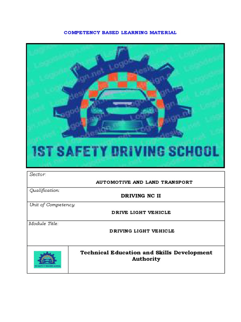 Driving NC II: Light Vehicle Training Guide | PDF