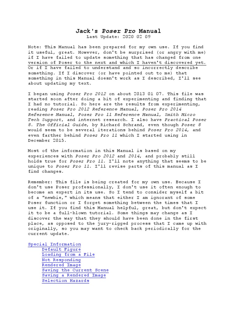 Jack's Poser Manual | PDF