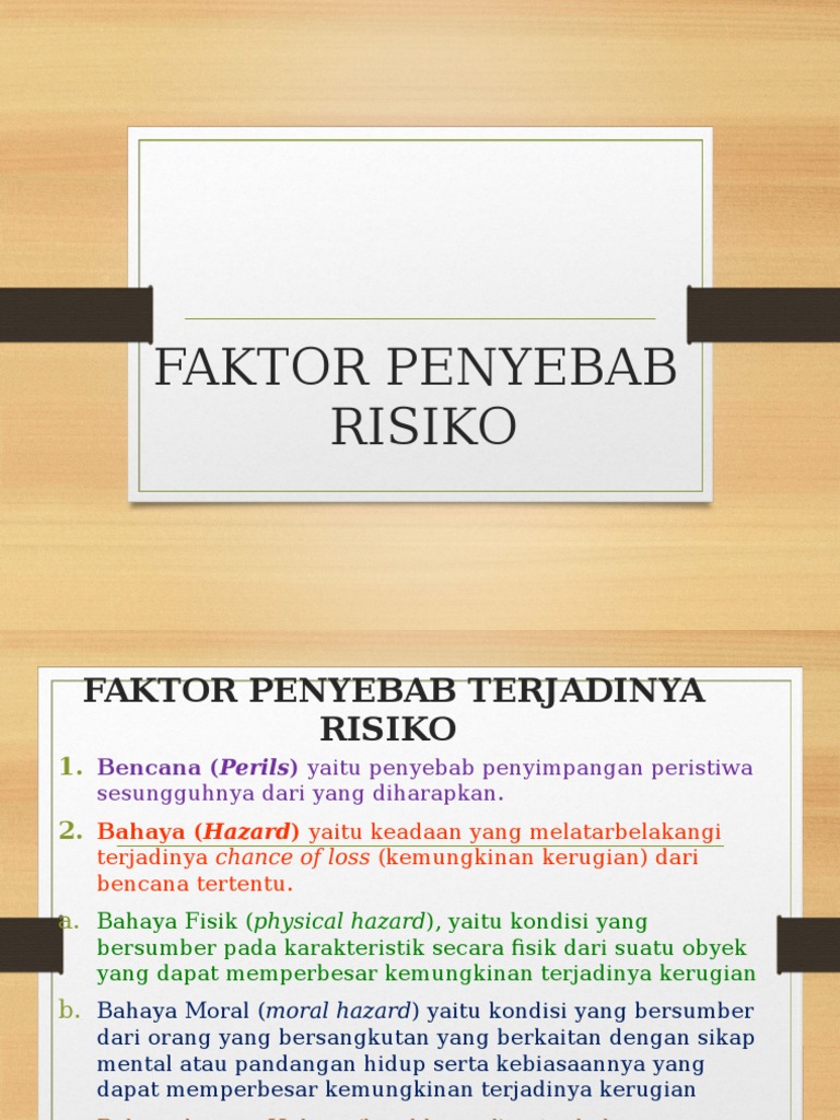 Faktor Penyebab Risiko | PDF