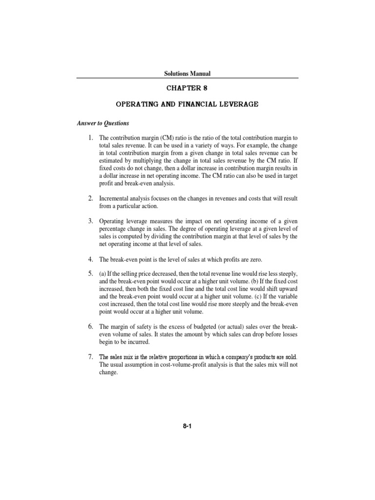 CHAPTER 8 Answer | PDF | Finance & Money Management