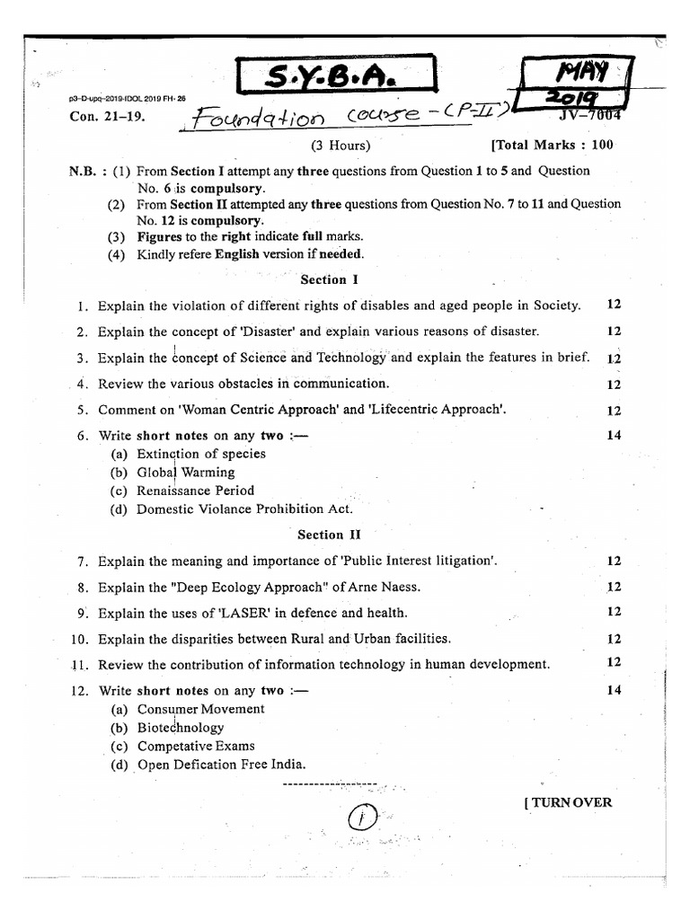 Old Mu Ac In:wp-Content:uploads:2019:07:s Y B A - May-2019 | PDF