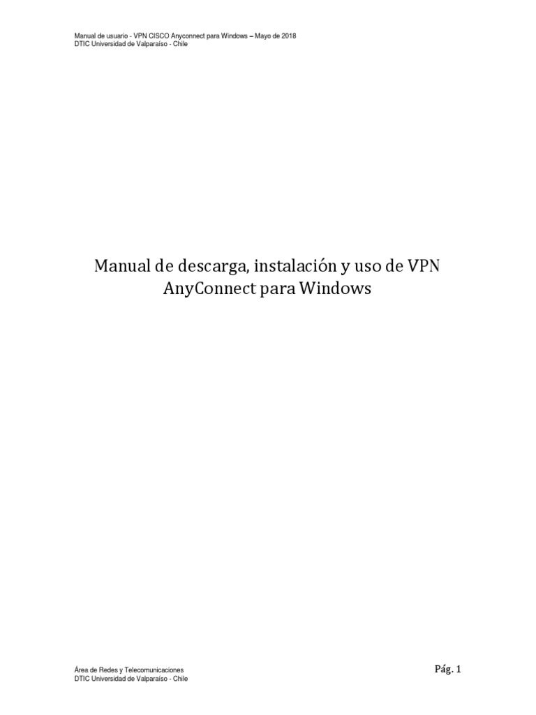 Manual Instalacion Cliente VPN UV Windows10 | PDF