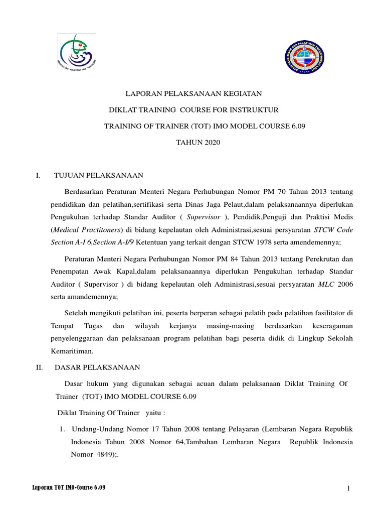 Laporan Keg TOT 6.09 2020 | PDF