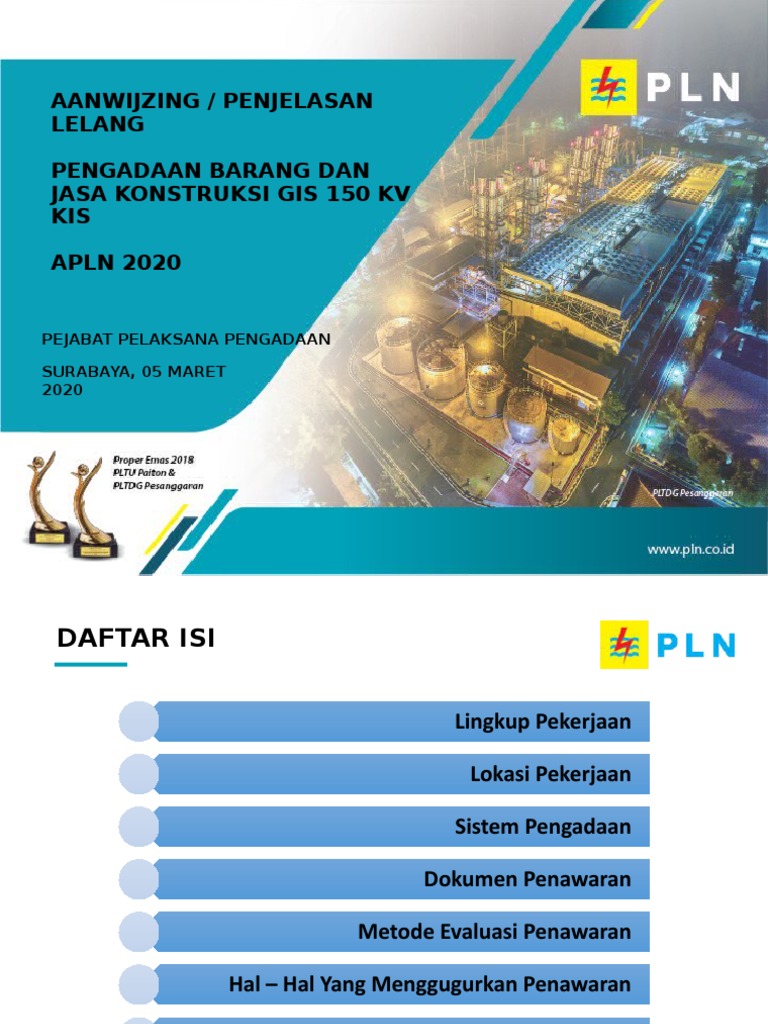 Panduan Lelang Konstruksi GI 150 kV | PDF