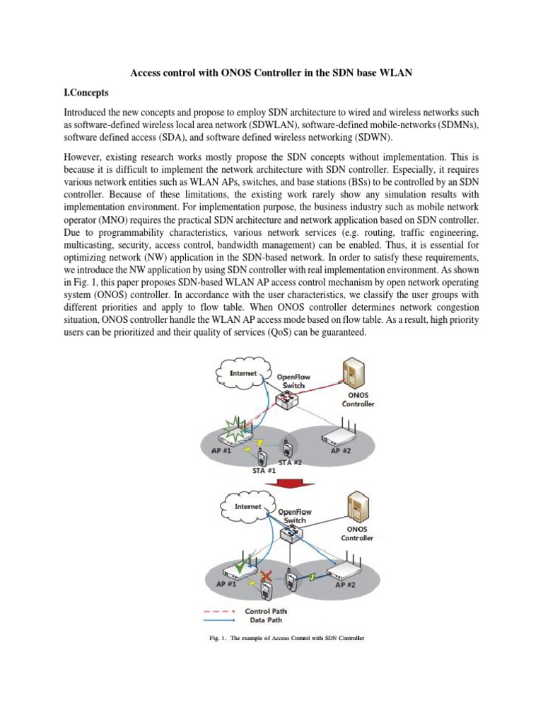 Access Control With ONOS Controller in The SDN Base WLAN PDF | PDF