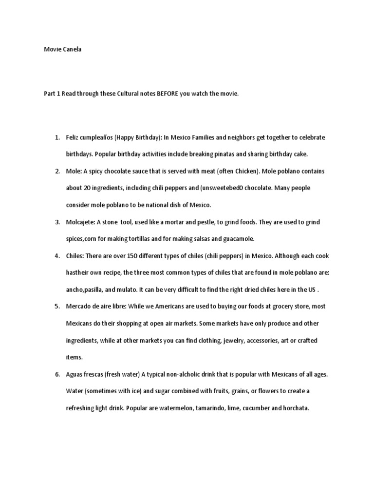 Canela Movie: Key Questions & Themes | PDF