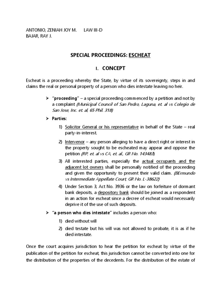 Escheat Proceedings in the Philippines | PDF