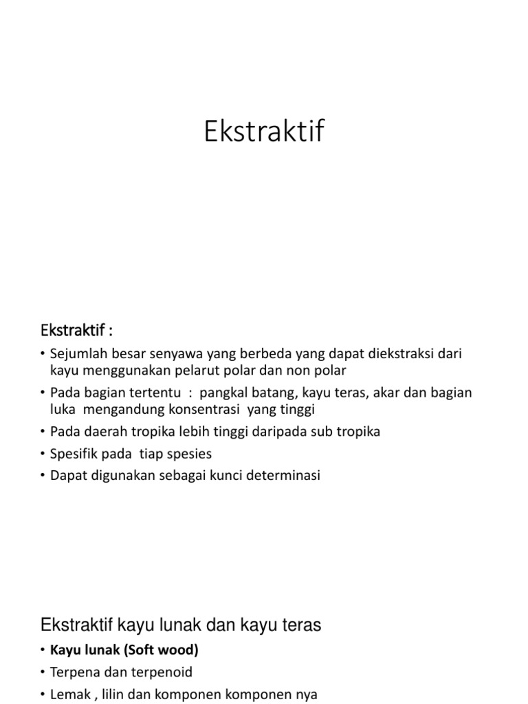 Zat Ekstraktif | PDF