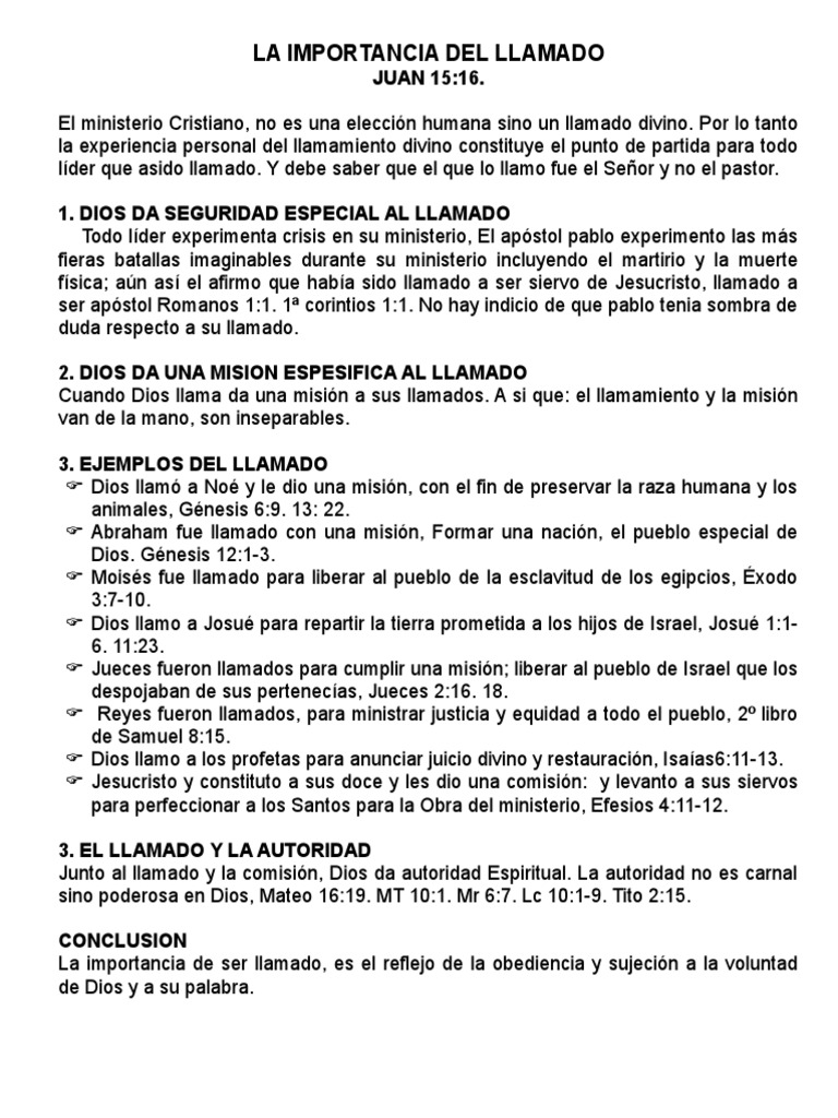 La Esencia del Llamado Divino | PDF
