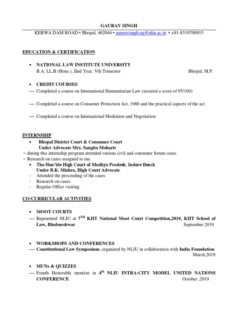Gaurav Singh CV | PDF
