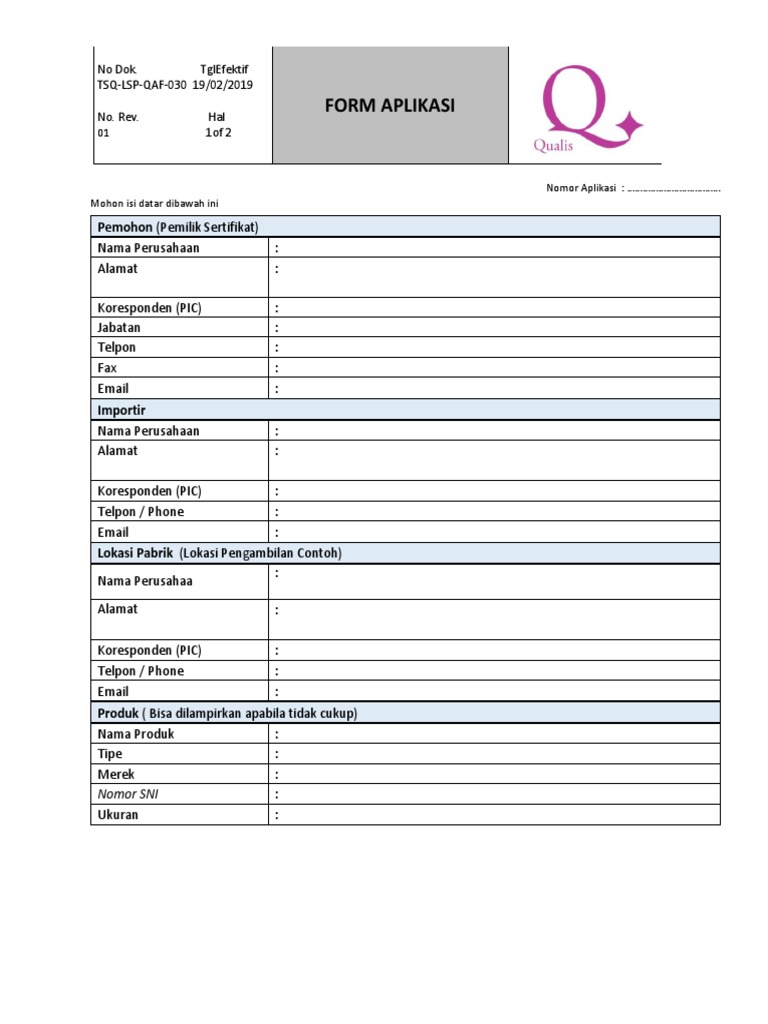Form Aplikasi 2019 (Skema 5) | PDF