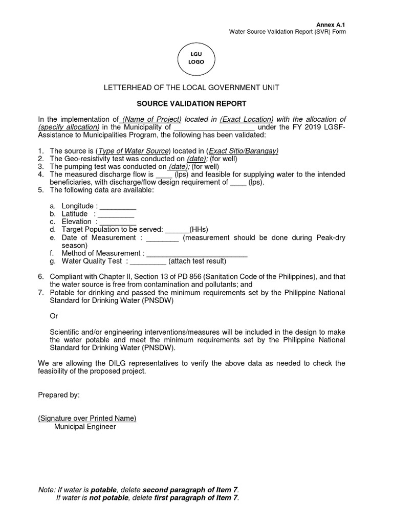 AM Annex A.1 - Source Validation Report (SVR) Form | PDF