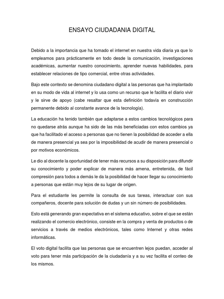 Ensayo Ciudadania Digital | PDF