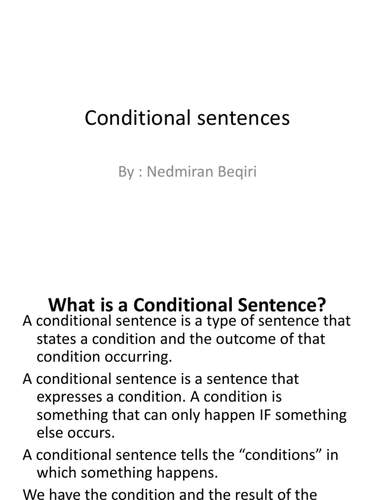 Conditional Sentences PTT | PDF