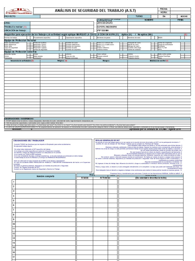 Formato de AST | PDF