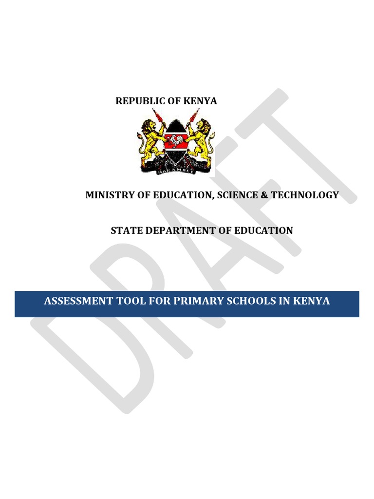 Assessment Tool - For Primary Schools in Kenya PDF | PDF