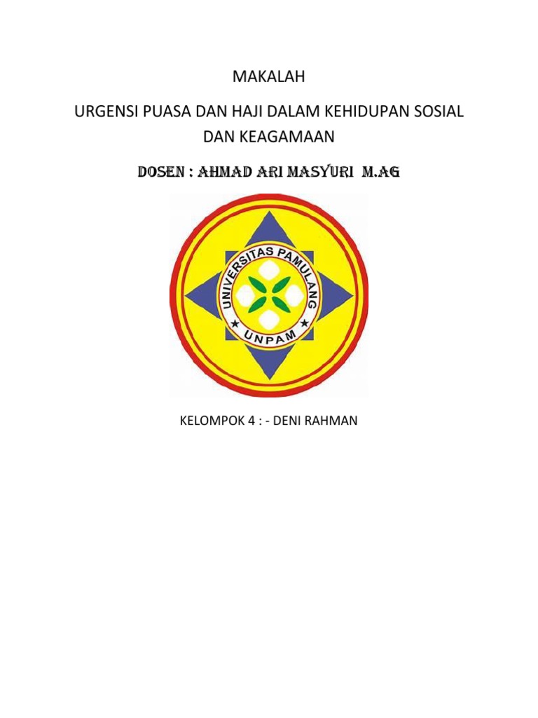 MAKALAH Urgensi Puasa Dan Haji Dalam Kehidupan Sosial Keagamaan | PDF