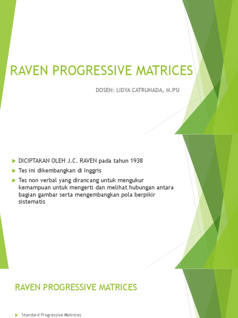 Raven Progressive Matrices | PDF | Sains & Matematika