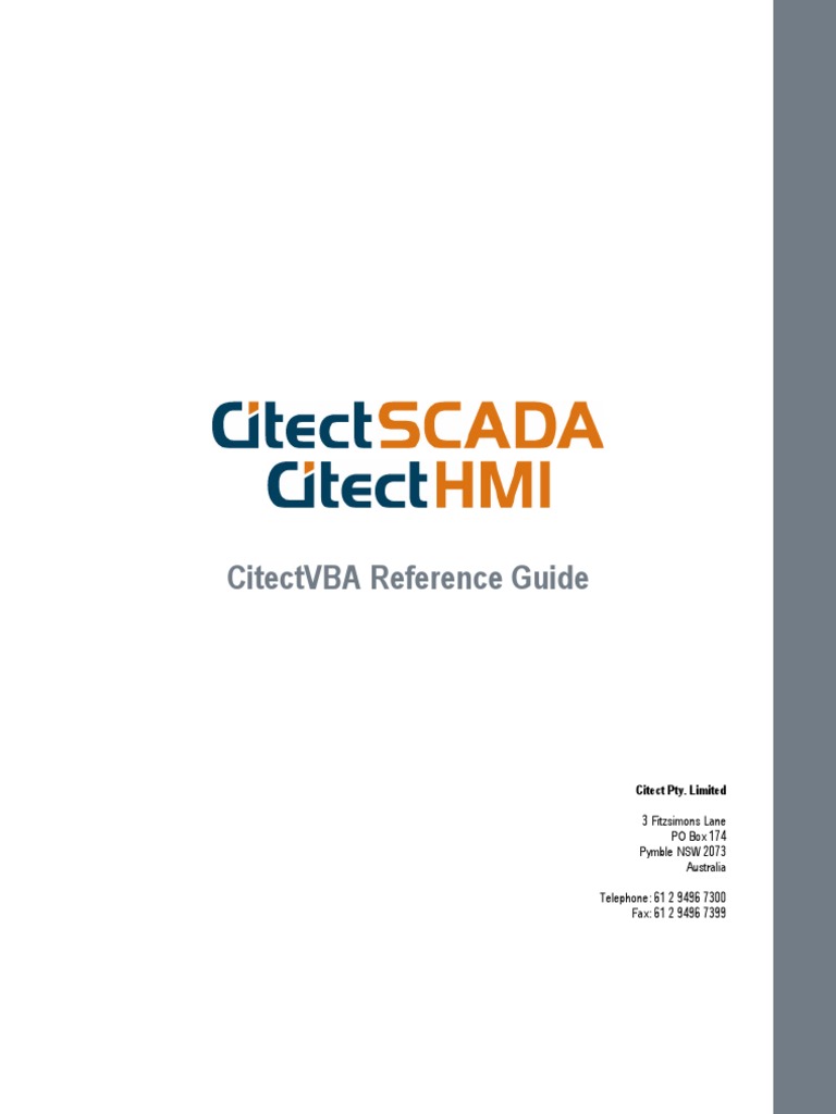 CitectVBA Reference Guide | PDF | Scope (Computer Science) | Variable (Computer Science)