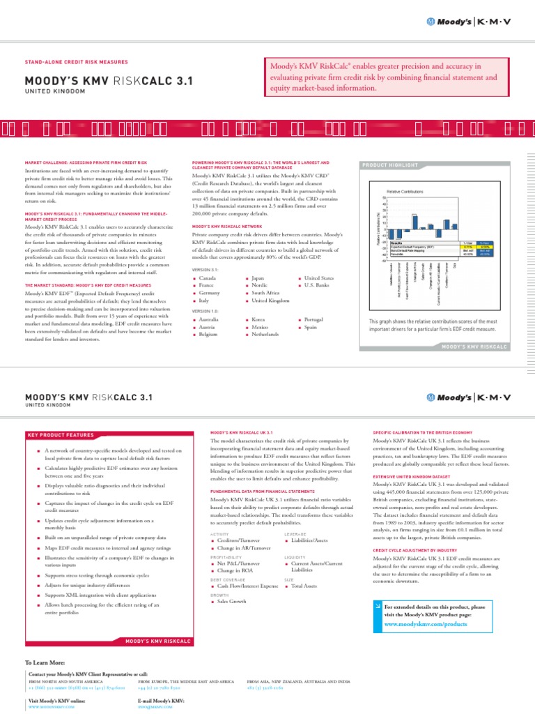 RiskCalc Version 3.1 UK | PDF | Business | Finance & Money Management