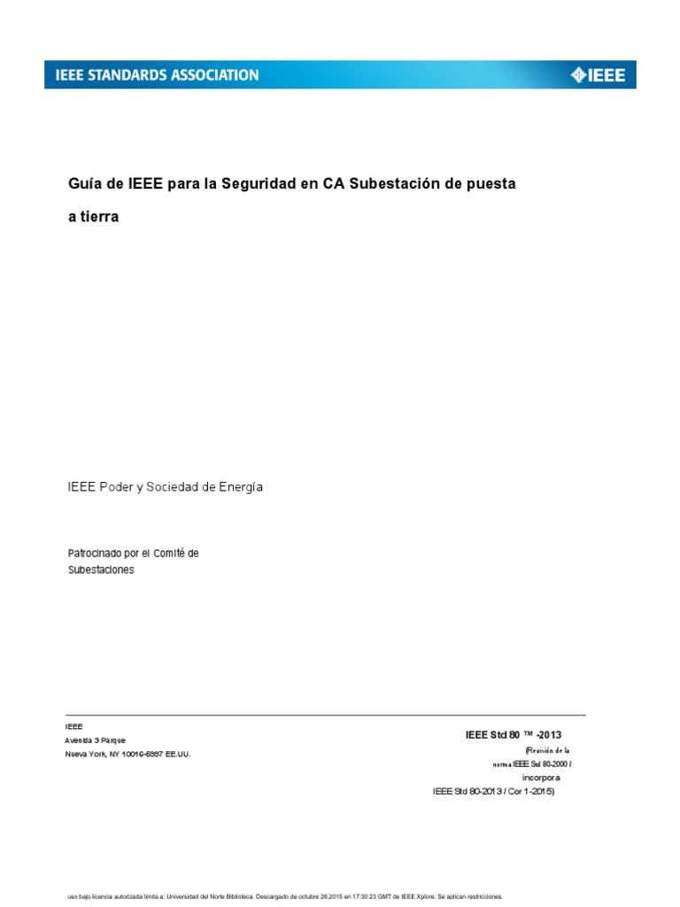 IEEE STD 80-2013 Revision of IEEE STD 80-1-76.en - Es | PDF