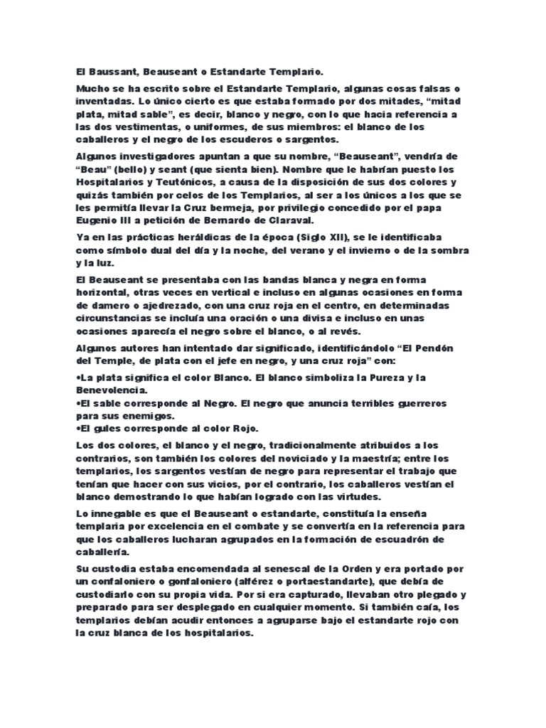 Estandarte Templario: Beauseant | PDF