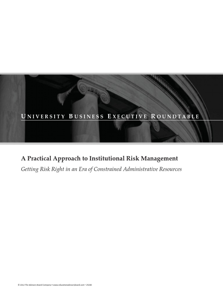 A Practical Approach To Institutional Risk Management | PDF
