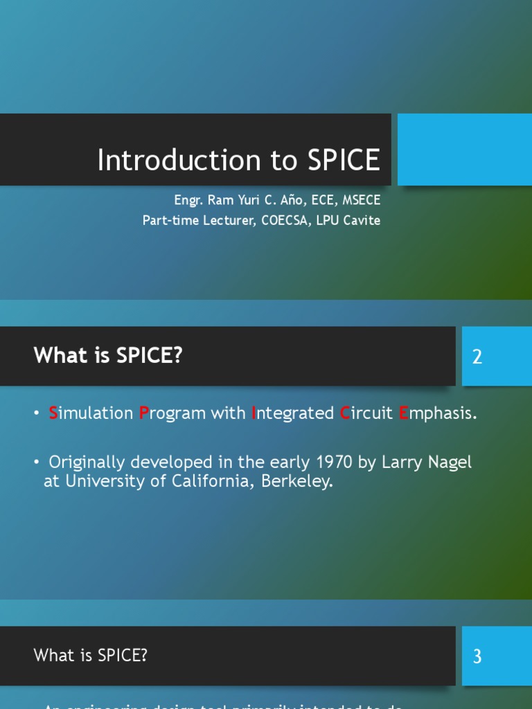 Understanding SPICE Circuit Simulation | PDF