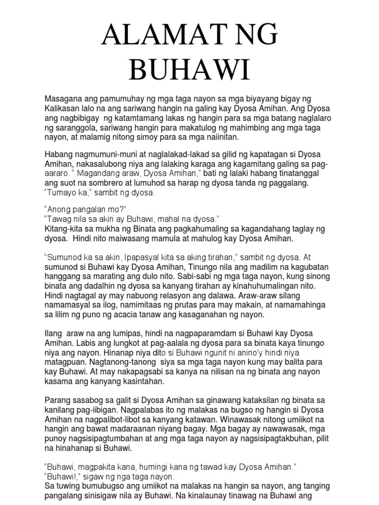Alamat NG Buhawi | PDF